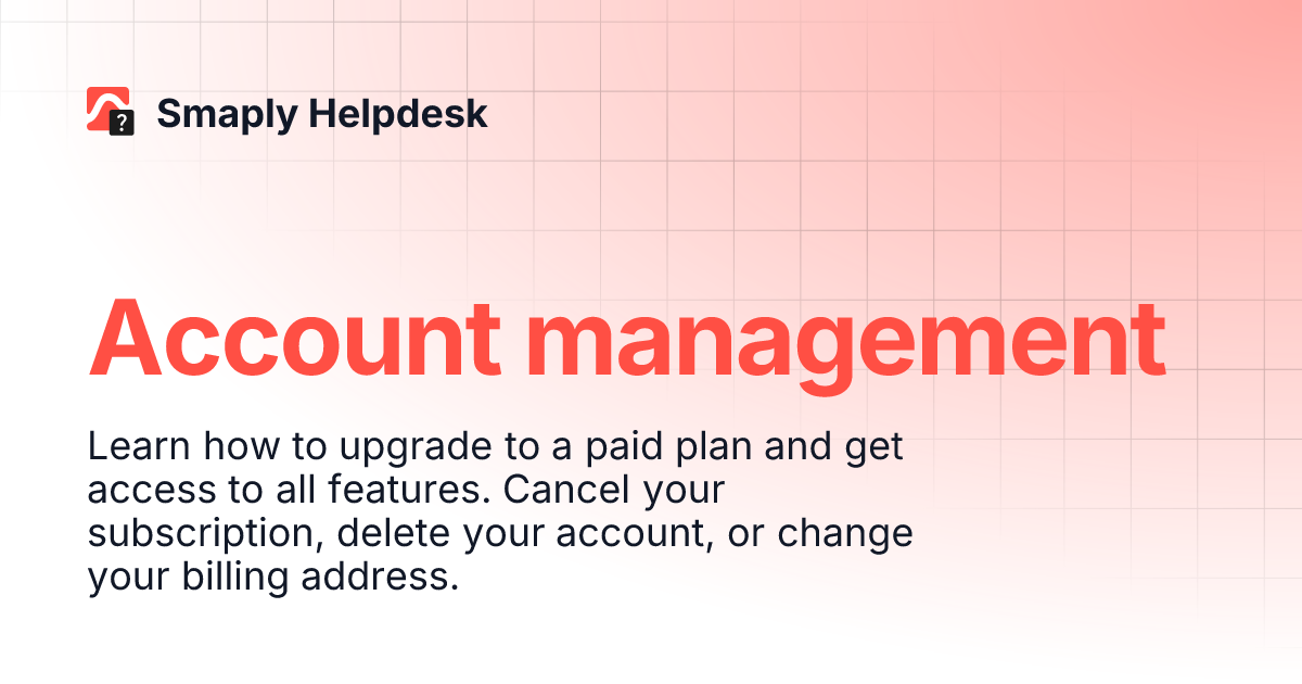 Account management | Smaply Helpdesk