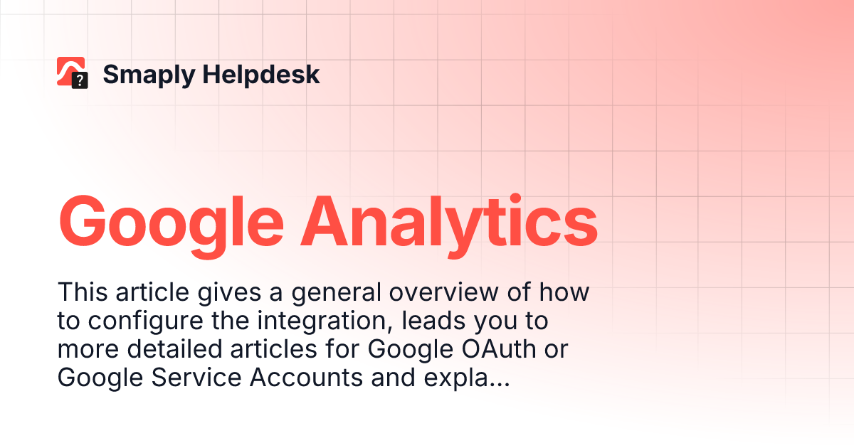 Google Analytics | Smaply Helpdesk